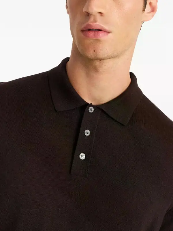Pringle Of Scotland Polo-collar Merino Wool Sweater - Brown