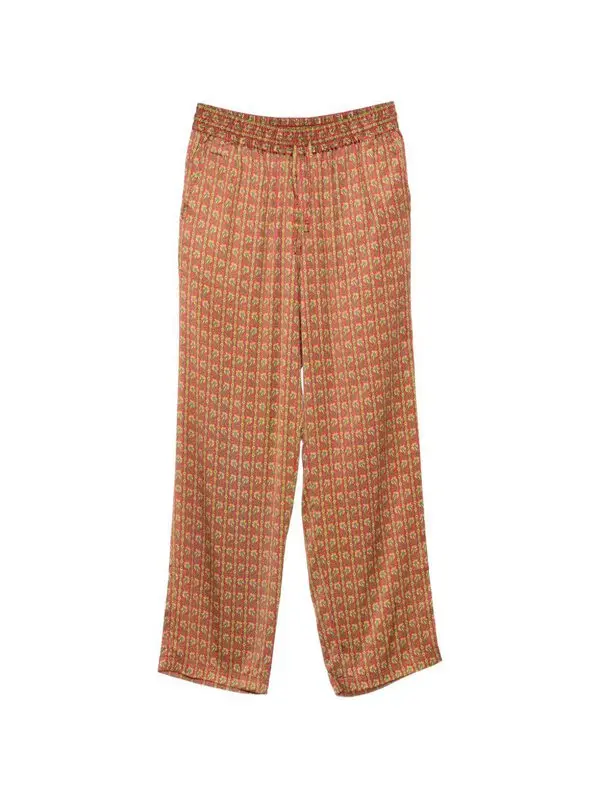 Drole De Monsieur Paisley Pattern Wide Leg Trousers