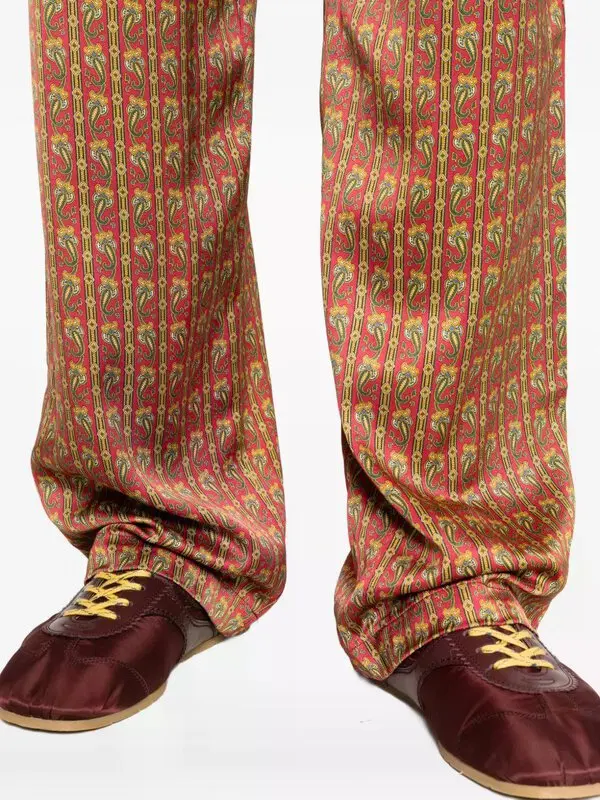 Drole De Monsieur Paisley Pattern Wide Leg Trousers