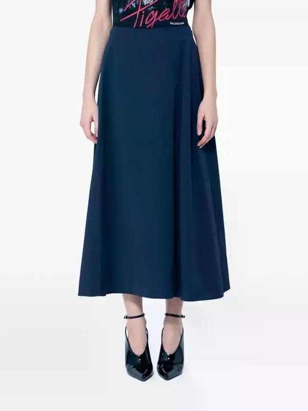 Balenciaga A-line Midi Skirt - Blue