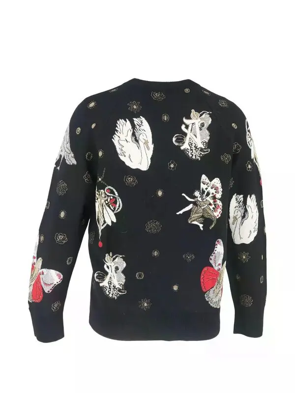 Alexander McQueen Patterned Jacquard Round Neck Long Sleeve Sweater