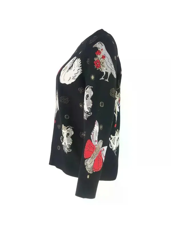 Alexander McQueen Patterned Jacquard Round Neck Long Sleeve Sweater