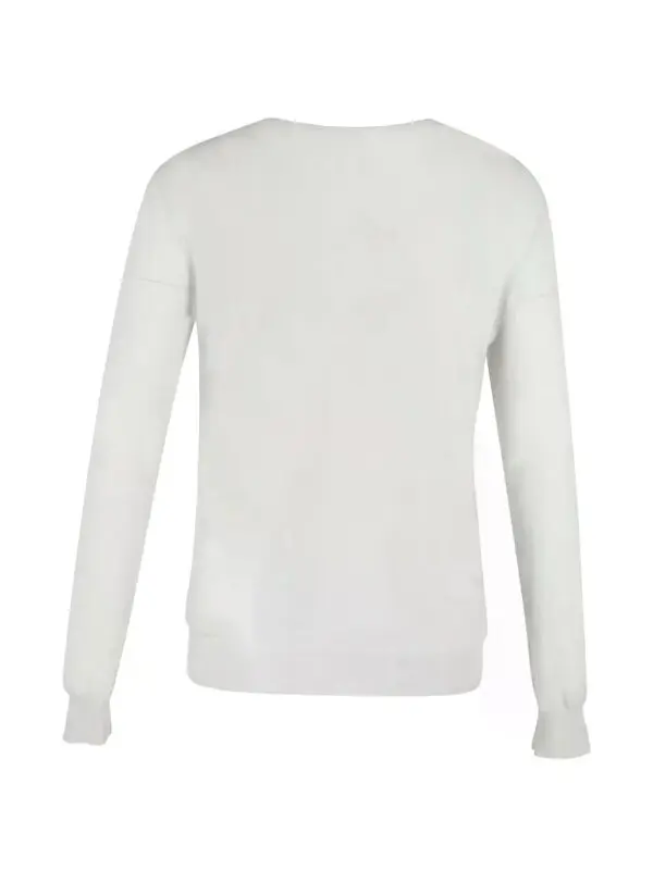 JOSEPH Fine-knit Crew Neck Long Sleeve Top - White