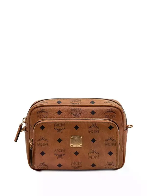 Mcm Logo Print Shoulder Bag - Neutrals