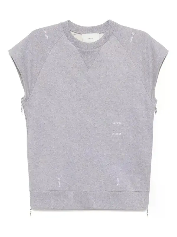 SETCHU Logo Embroidered Sleeveless Top