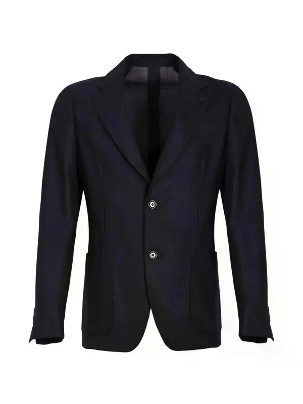 LARDINI Single-breasted Wool Blazer - Blue