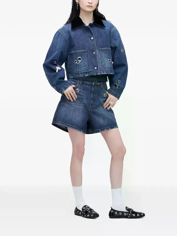 Marc Jacobs Cropped Denim Jacket With Grommet Details