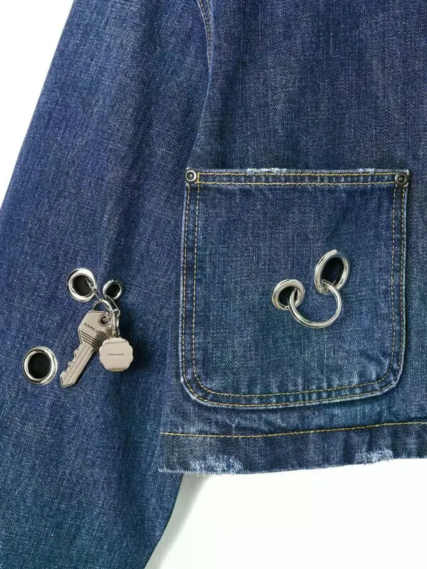 Marc Jacobs Cropped Denim Jacket With Grommet Details