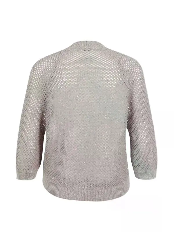 Peserico Open-knit Sequined V-neck Sweater
