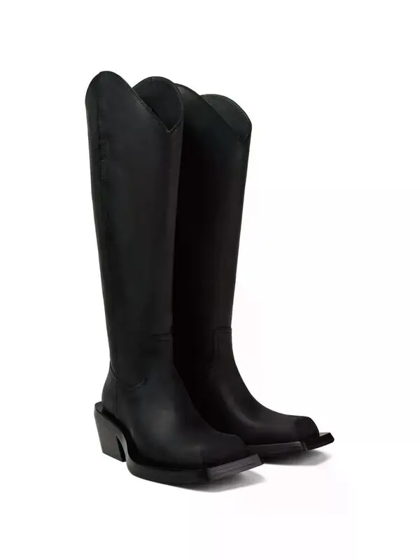 Camper Square Toe Leather Knee-high Boots