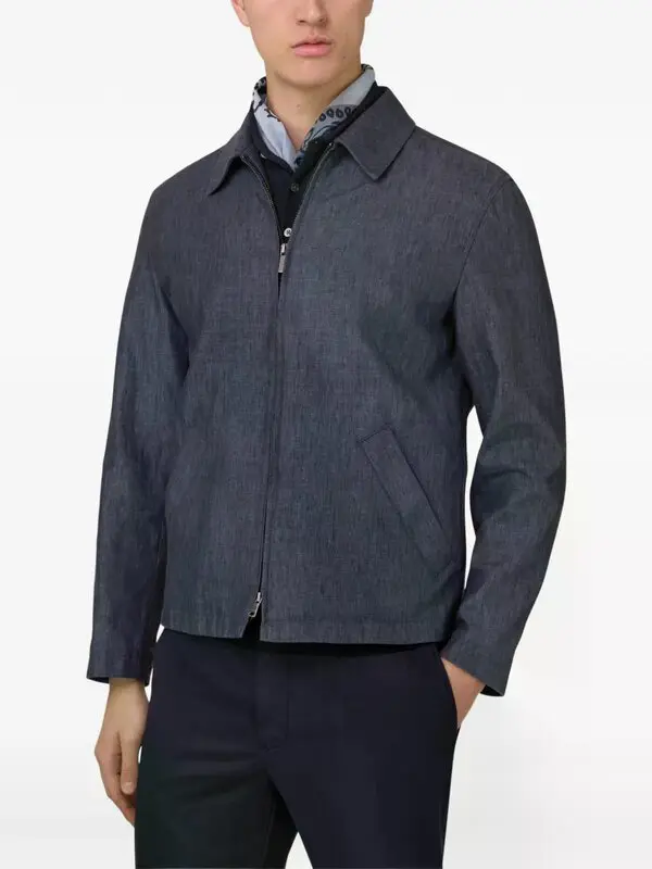 Boggi Milano Two-layer Technical Linen Bomber Jacket