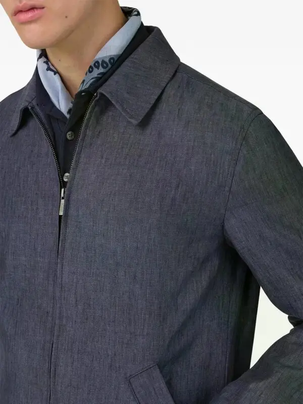 Boggi Milano Two-layer Technical Linen Bomber Jacket