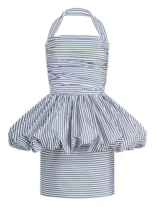 PATOU Striped Halterneck Mini Dress - Blue