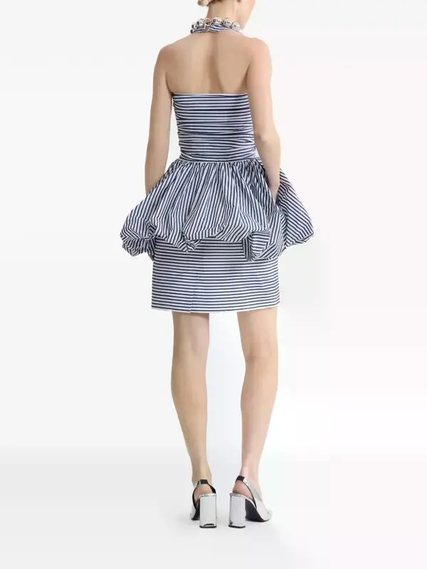 PATOU Striped Halterneck Mini Dress - Blue