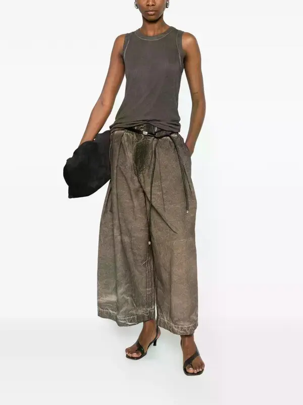 UMA WANG Ribbed Sleeveless Top - Brown