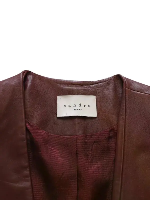 Sandro Zip-trim Leather Jacket - Red