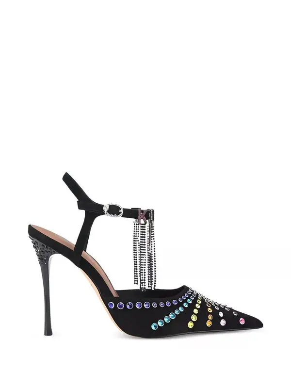 Kurt Geiger Crystal Embellished Pointed Toe Pumps - Black