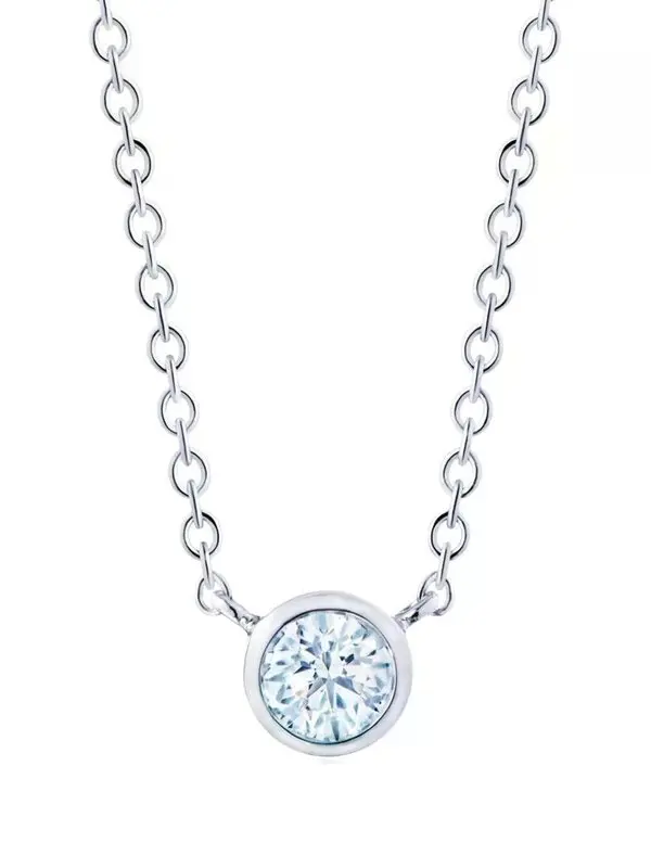 Kwiat 18k White Gold Diamond Solitaire Necklace - Silver