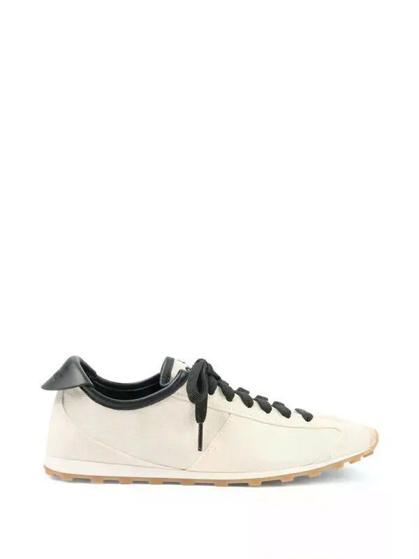 Jacquemus Organic Cotton And Leather Almond Toe Lace-up Sneakers