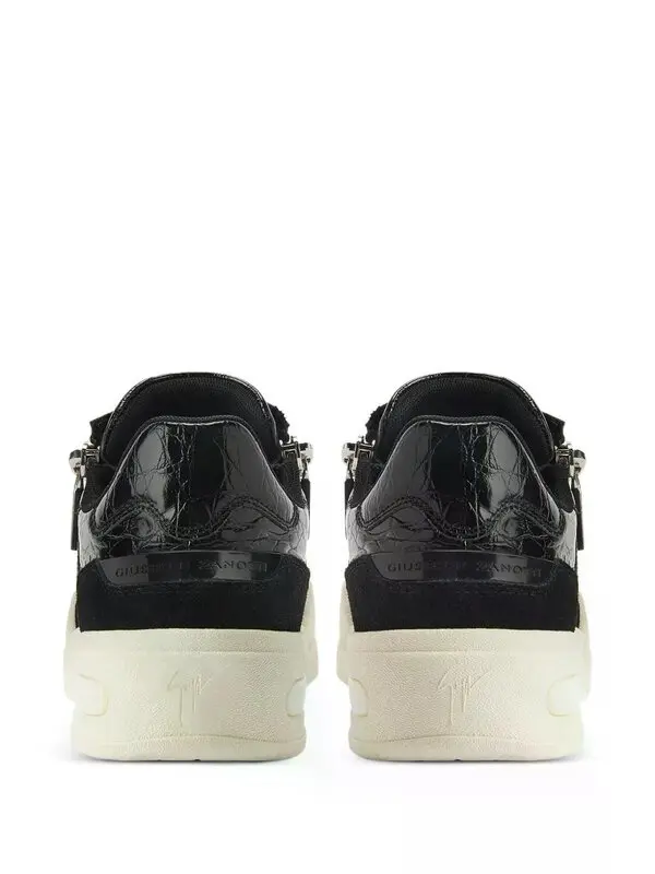 GIUSEPPE ZANOTTI Crocodile Print Zip Trainers - Black
