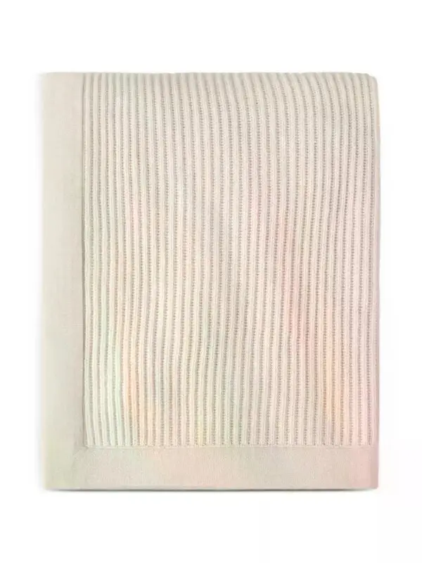 Brunello Cucinelli Cashmere Half English Rib Knit Throw - Neutrals