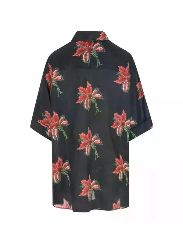 Valentino Garavani Floral Print Linen Shirt
