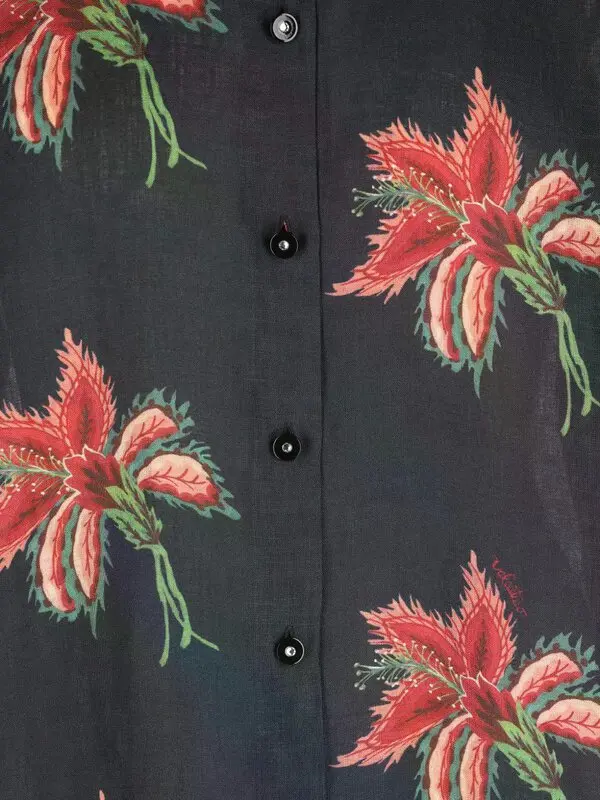 Valentino Garavani Floral Print Linen Shirt