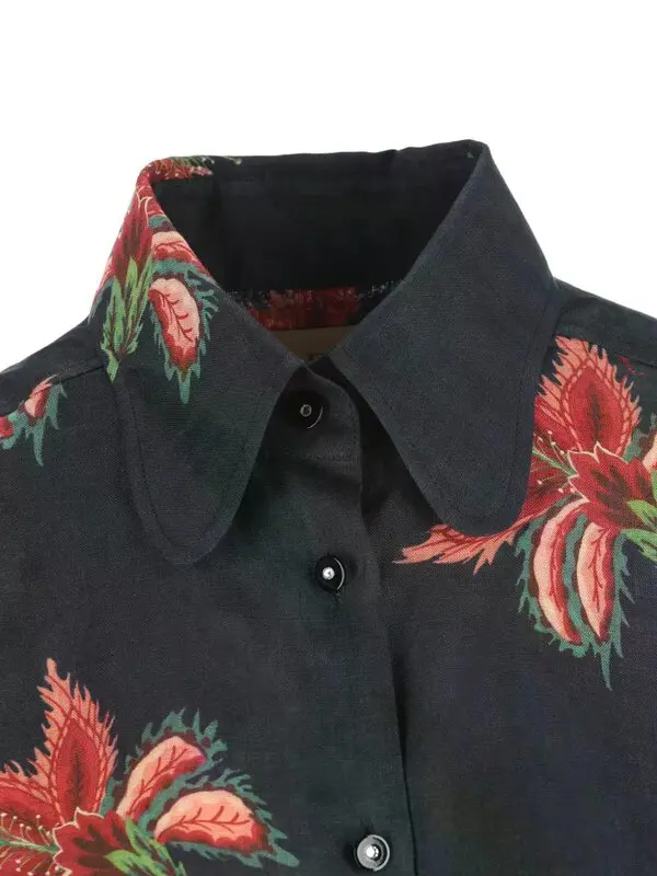 Valentino Garavani Floral Print Linen Shirt