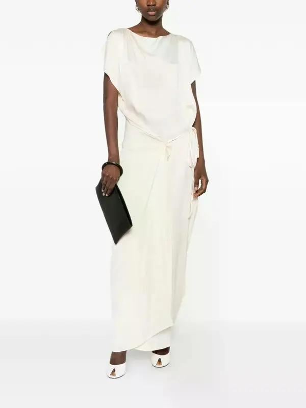 Bondi Born Sleeveless Boat Neck Maxi Dress With Pearl Tie Detail