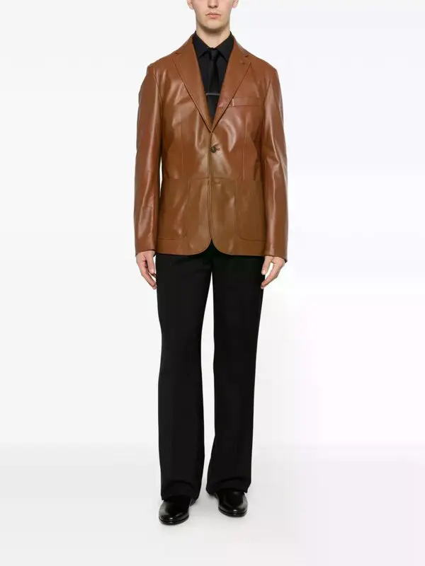 Tagliatore Leather Patch-pocket Blazer