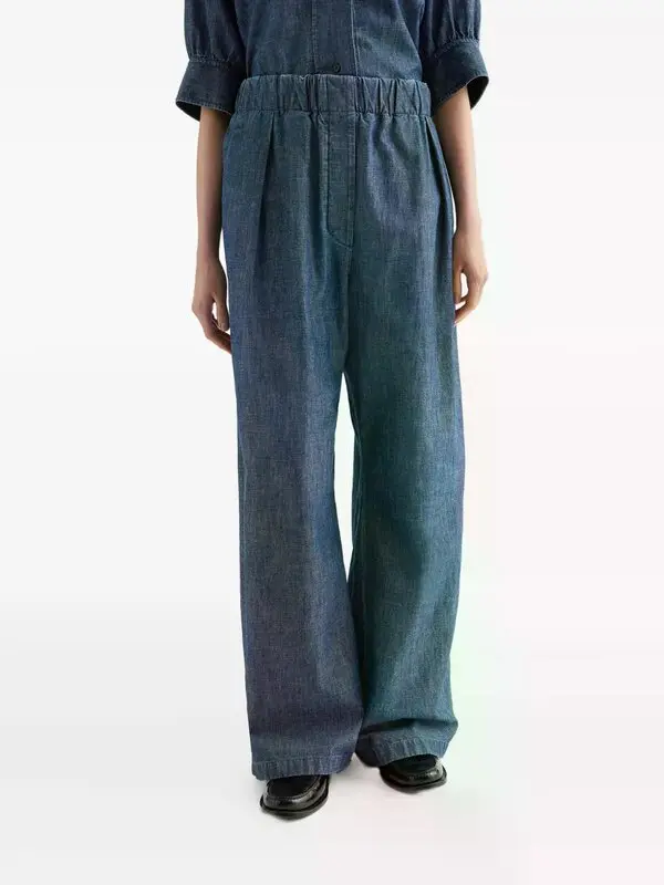 JIL SANDER Elasticated Waistband Trousers - Blue