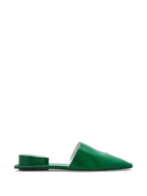 Tory Burch Pierced Leather Mules - Green
