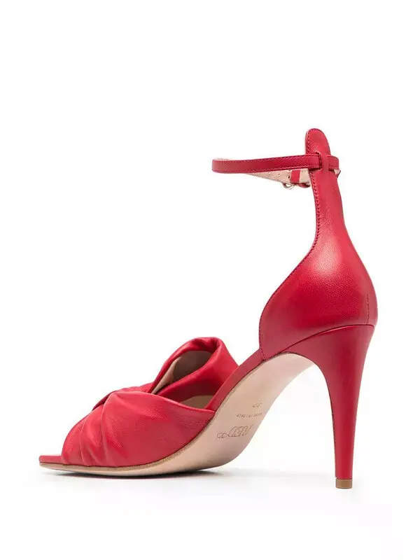 Red Valentino Leather Bow Detail High Heel Pumps - Red