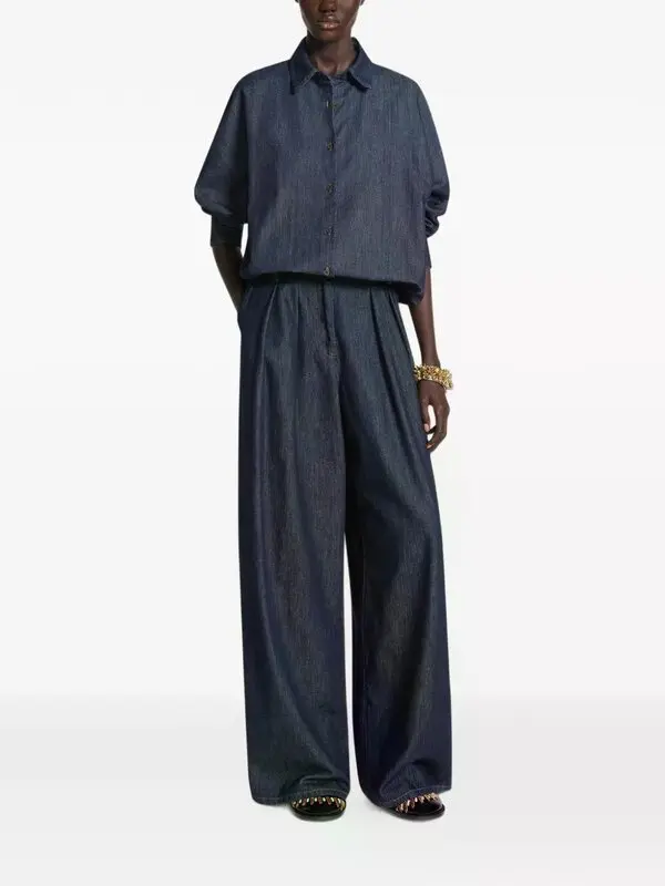 Dries Van Noten Pleated Wide-leg Jeans