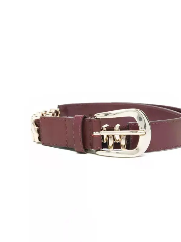 Sandro Leather Belt With Metal Buckle