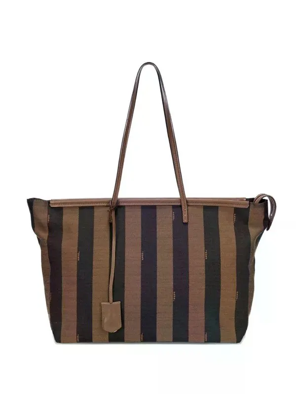 Fendi Requin Striped Tote Bag - Brown