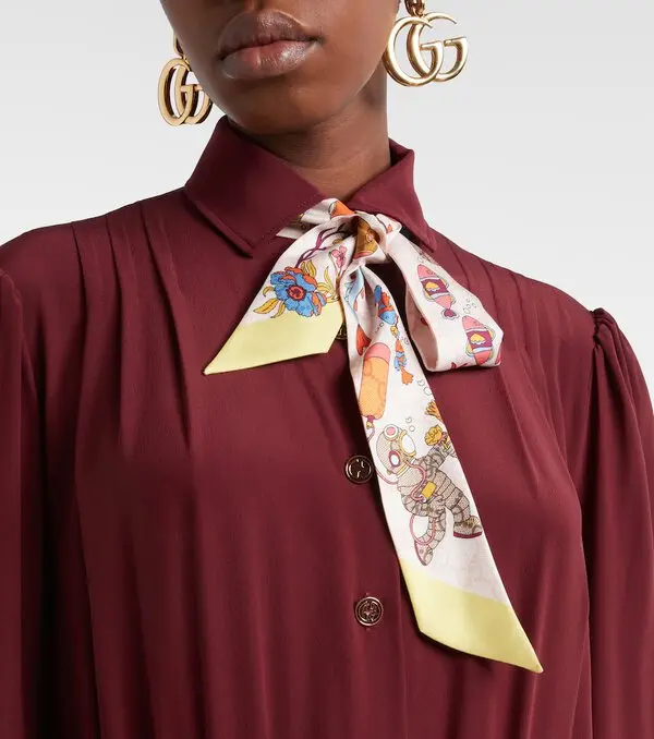 Gucci Printed Silk Twill Scarf