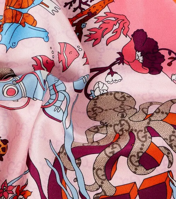 Gucci Printed Silk Twill Scarf - Multicoloured
