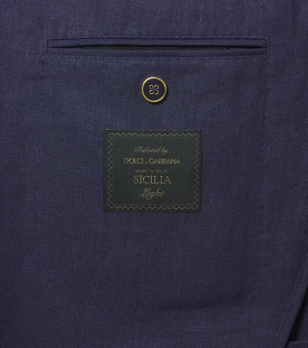 Dolce & Gabbana Logo Single-breasted Linen Blazer