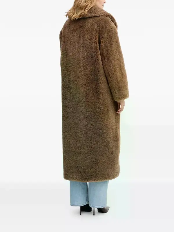 Guess Eugenie Single-breasted Coat - Brown