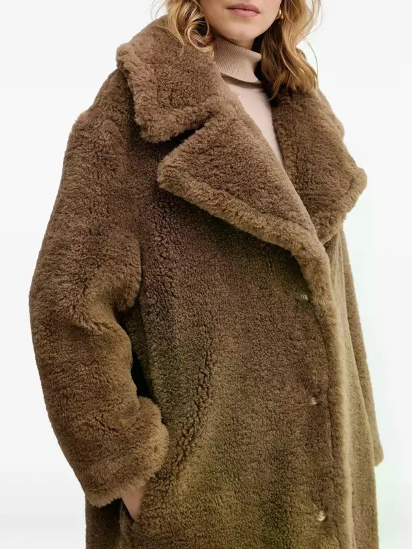 Guess Eugenie Single-breasted Coat - Brown
