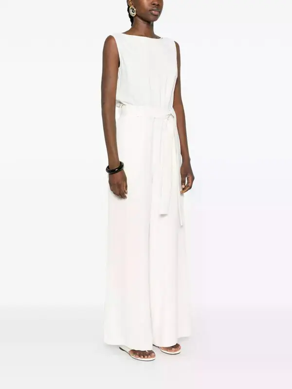 P.a.r.o.s.h Belted Sleeveless Wide-leg Jumpsuit
