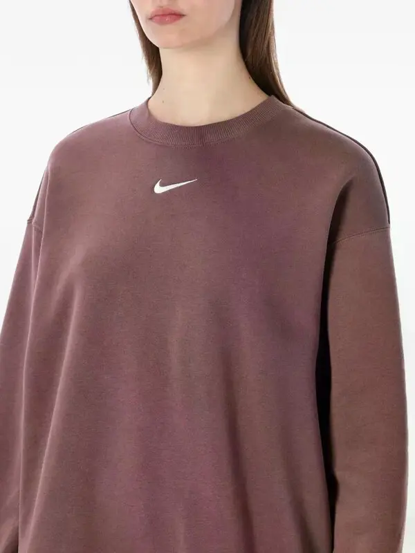Nike Logo Detail Crew Neck Sweatshirt - Brown