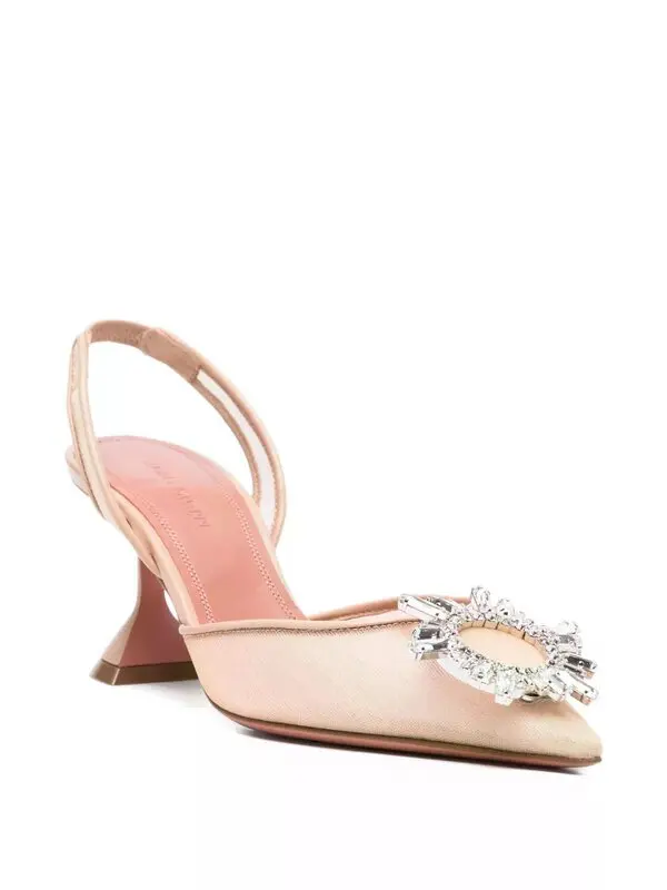 Amina Muaddi Begum Embellishment Slingback Pumps