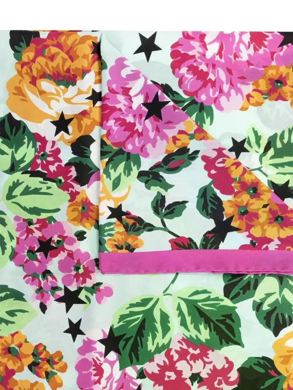 Kenzo Floral-print Scarf - Blue