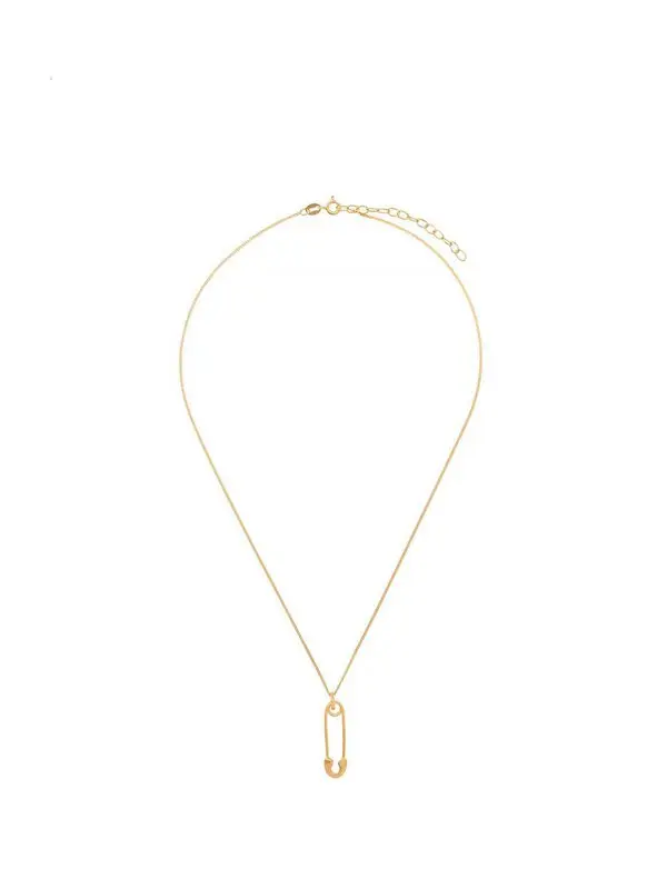 TRUE ROCKS Tone Safety Pin Pendant Necklace - Gold