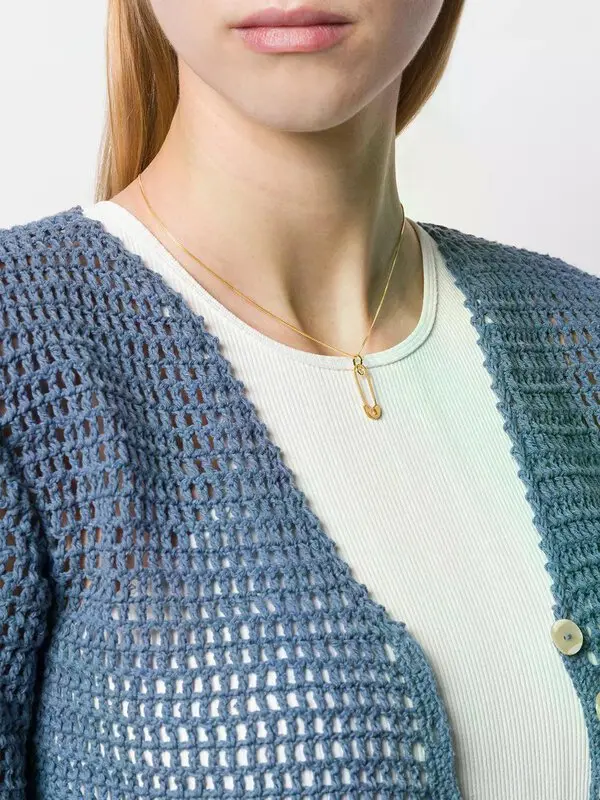 TRUE ROCKS Tone Safety Pin Pendant Necklace