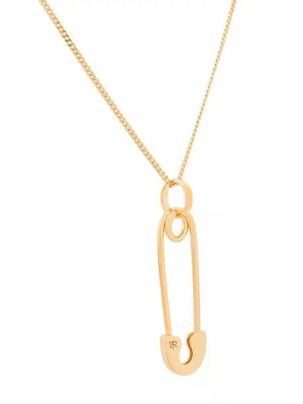 TRUE ROCKS Tone Safety Pin Pendant Necklace