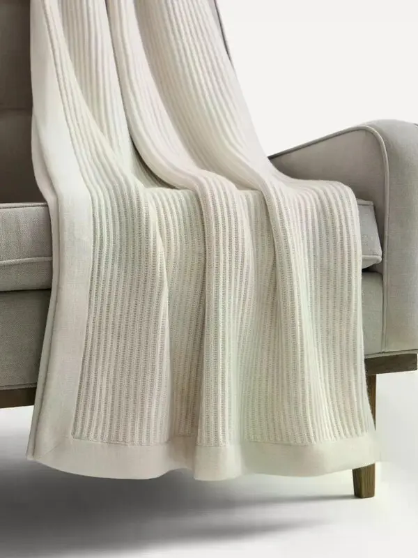 Brunello Cucinelli Cashmere Half English Rib Knit Throw