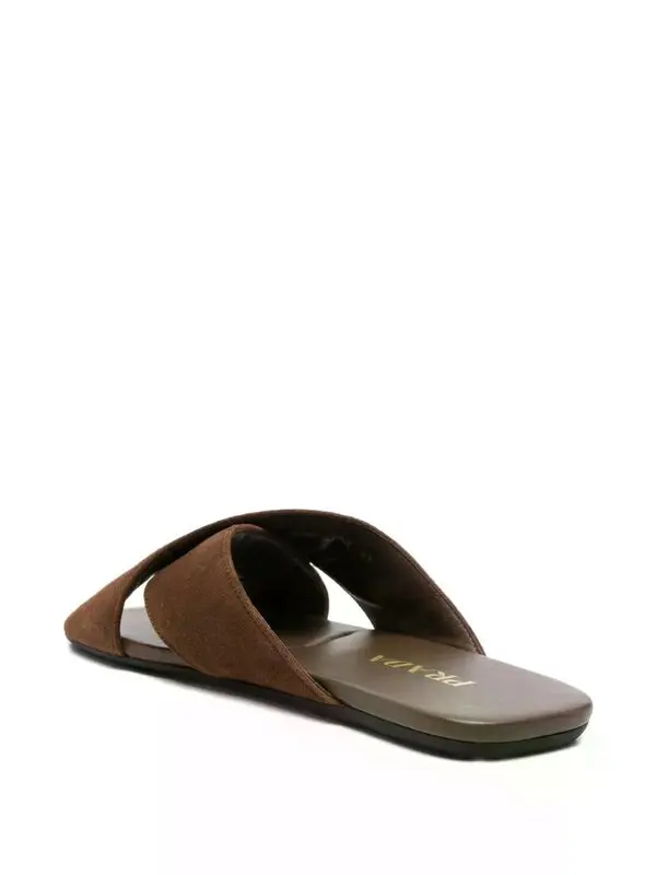 Prada Suede Criss-cross Slides